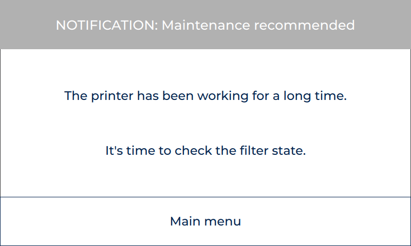 Maintenance messages